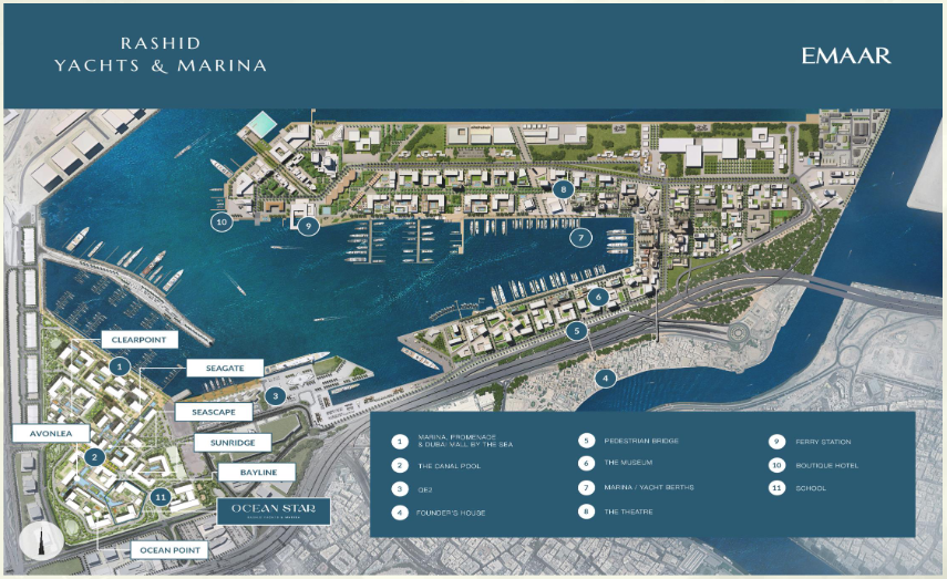 Ocean Star at Mina Rashid by Emaar Master Plan | Dubai Offplan Finder